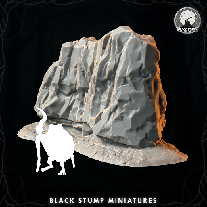 3D Printable Rock, Cliff C by Black Stump Miniatures