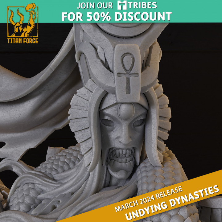 3D Printable Undying Dynasties Sphinx by Titan Forge Miniatures