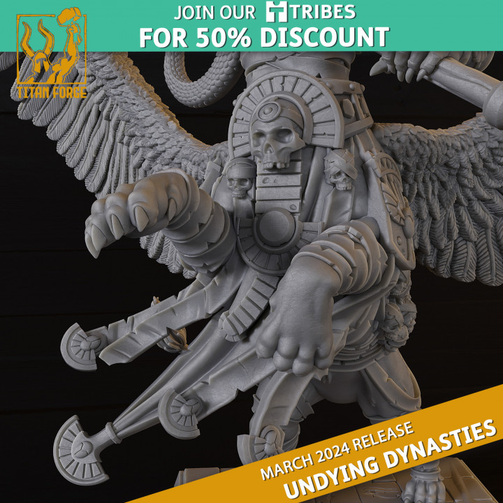 3D Printable Undying Dynasties Sphinx by Titan Forge Miniatures