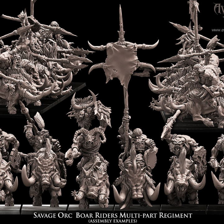 Download Savage Orc Boar riders multi-part regiment von Avatars of War