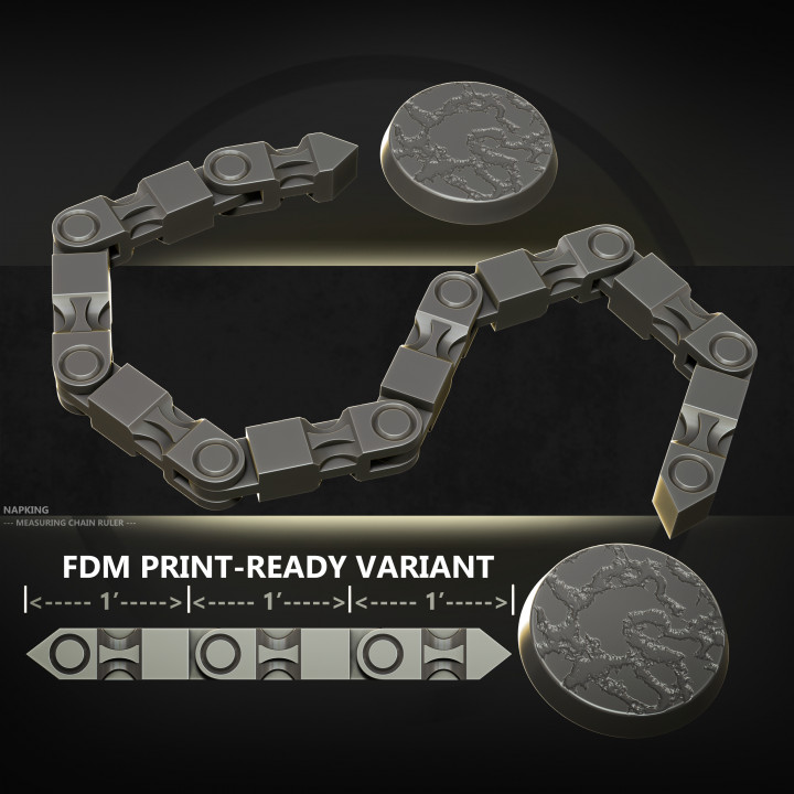 3D Printable MEASUREMENT CHAIN RULER by NAPKING