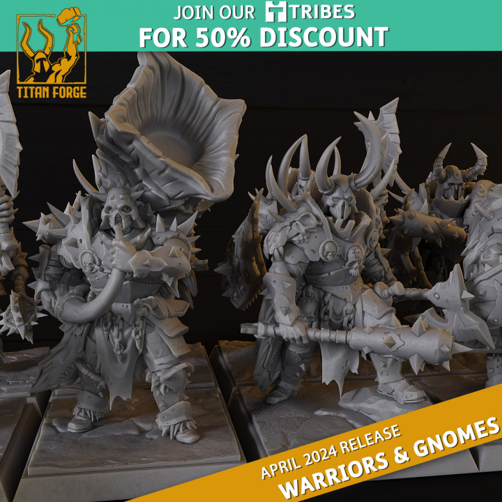 3D Printable Norse Warriors - Norse and Gnomes - Titan Forge Miniatures ...