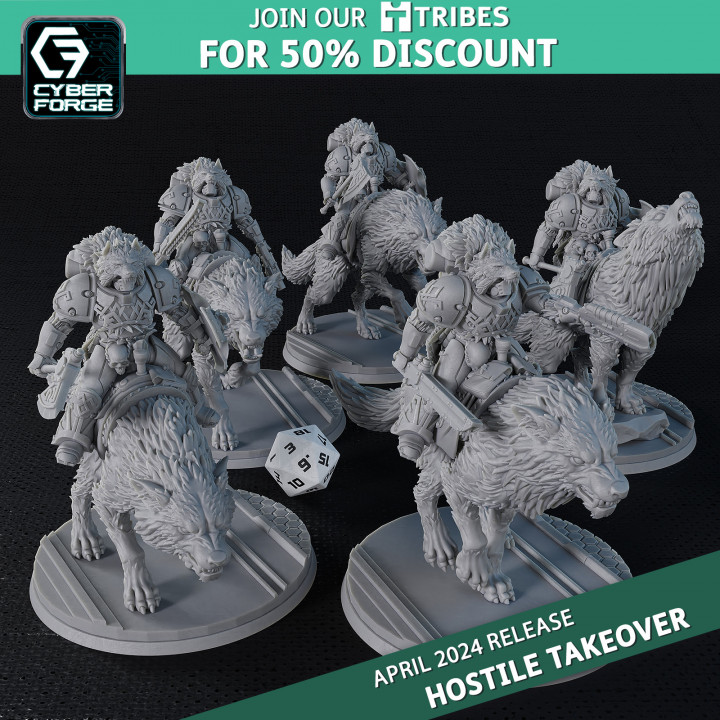 3D Printable Cyber Forge Hostile Takeover Grim Realms Moon Wolves ...