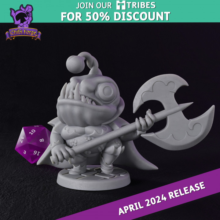 3D Printable Anglerfishman - Chibi Forge by Titan Forge Miniatures