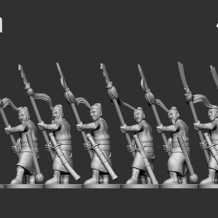 3D Printable 28mm Song Dynasty Spear Foot by Ten Kingdoms Miniatures