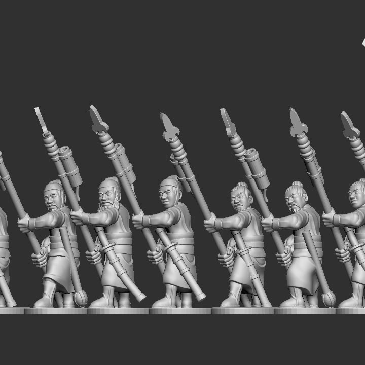 3D Printable 10mm Song Dynasty Firelance Foot by Ten Kingdoms Miniatures