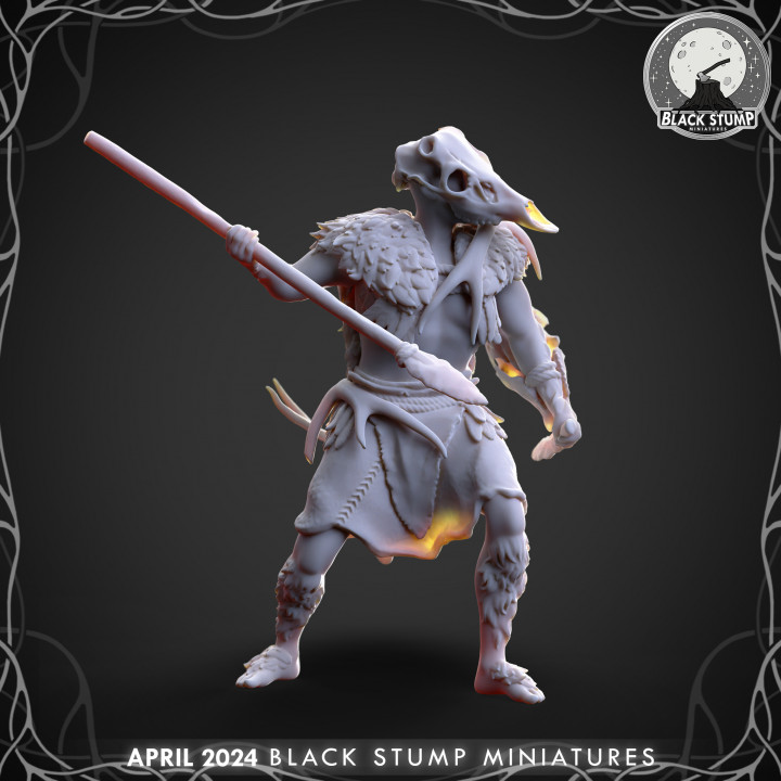 3D Printable Wild Man A + Bases + 5E Stats! by Black Stump Miniatures