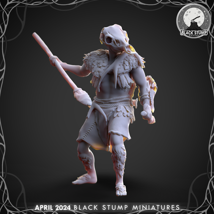 3D Printable 3 x Wild Men + Bases + 5E Stats! by Black Stump Miniatures