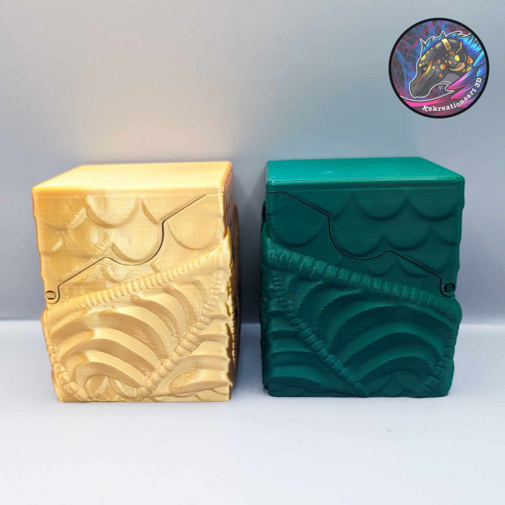 3D Printable Dragon Card Deck Box by Kirsten M