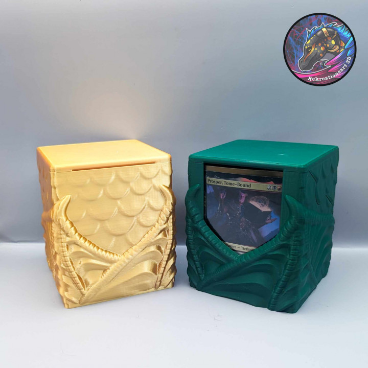 3D Printable Dragon Card Deck Box by Kirsten M