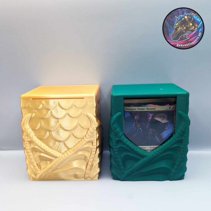 3D Printable Dragon Card Deck Box by Kirsten M