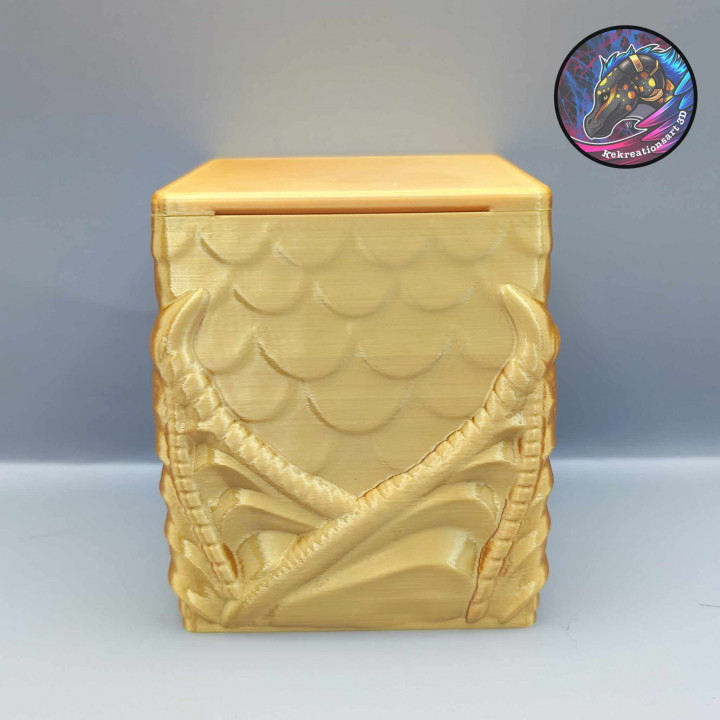 3D Printable Dragon Card Deck Box by Kirsten M