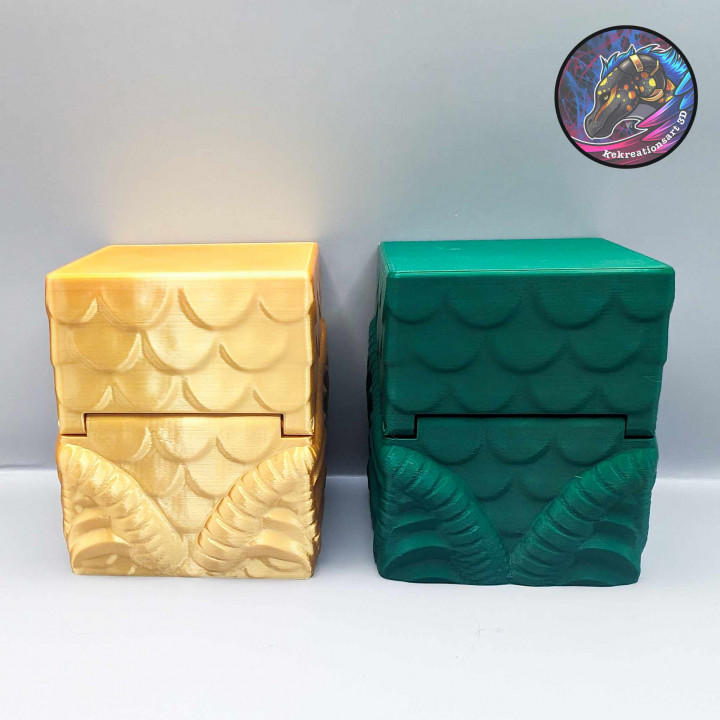 3D Printable Dragon Card Deck Box by Kirsten M