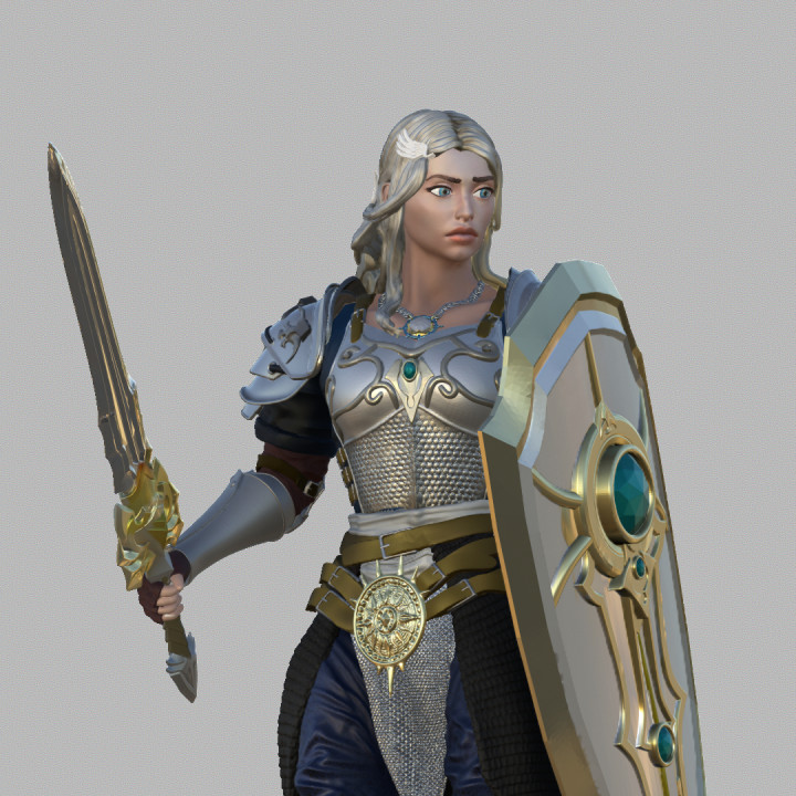 3D Printable Paladin of the Crown "Beatrix" (3 Poses) by Alexios Martasidis