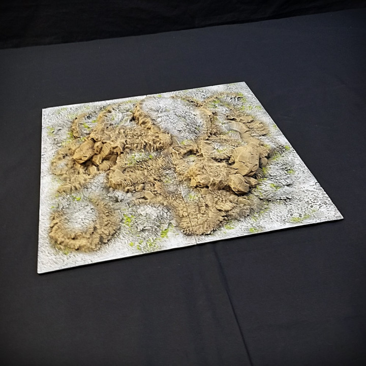 3D Printable Twin Ridge - Rugged Hills Design Master Tiles by Terrainify