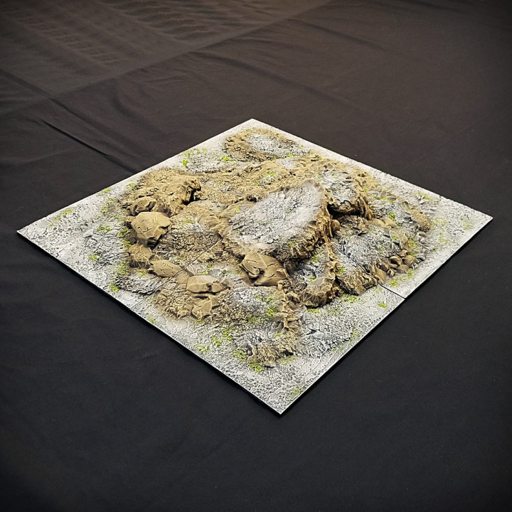 3D Printable Twin Ridge - Rugged Hills Design Master Tiles by Terrainify