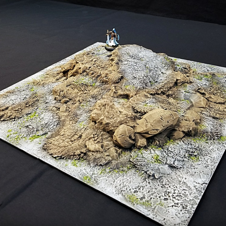 3D Printable Twin Ridge - Rugged Hills Design Master Tiles by Terrainify