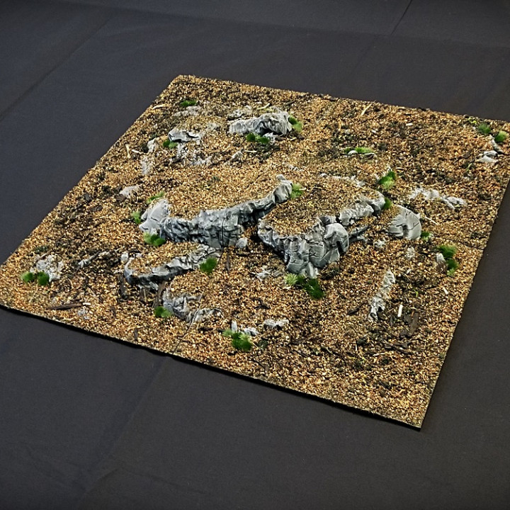 3D Printable Twin Ridge - Rugged Hills Design Master Tiles by Terrainify