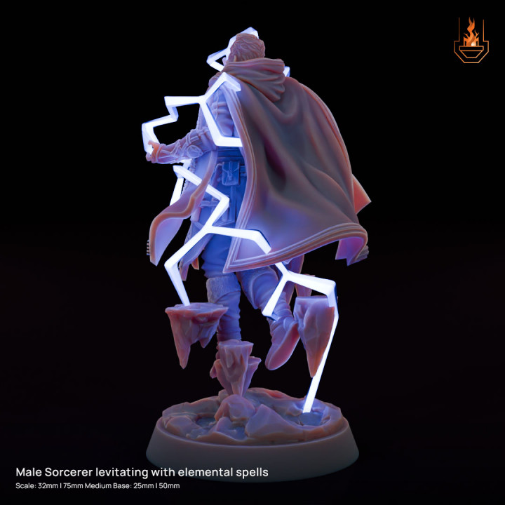 3D Printable Human Sorcerer Levitating Elemental Spells [Supported] by ...