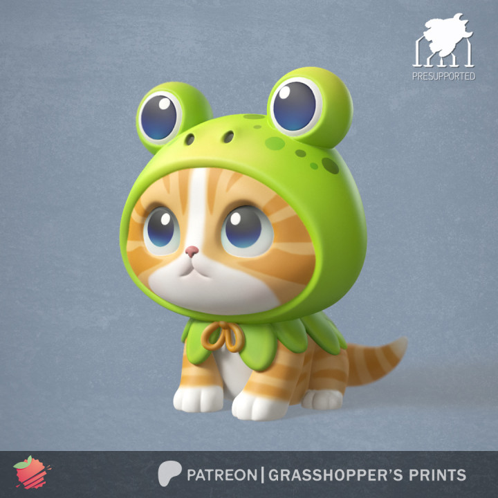 3D Printable COSTUMED CAT FROG by Grass Hopper