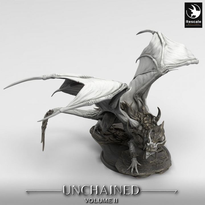 3D Printable War Dragon Stand by Rescale Miniatures