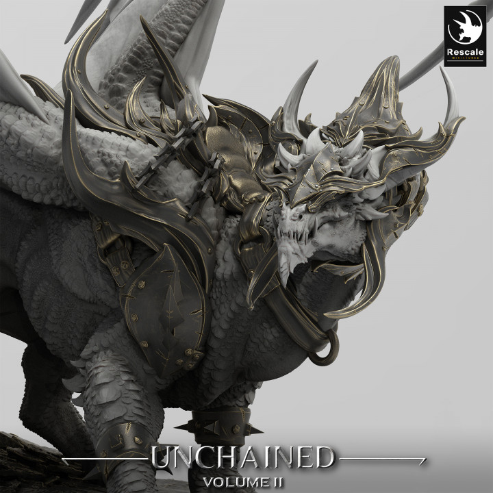 3D Printable War Dragon Stand by Rescale Miniatures