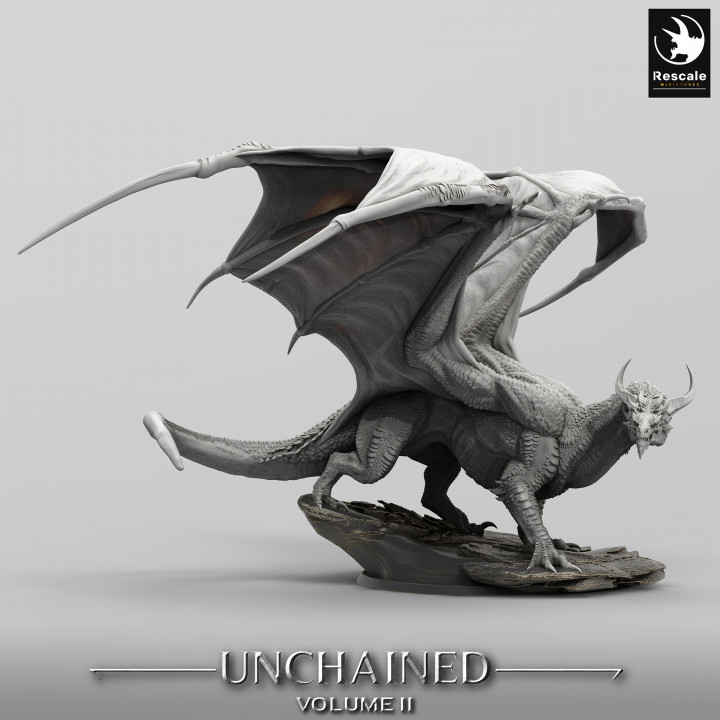 3D Printable War Dragon Stand by Rescale Miniatures