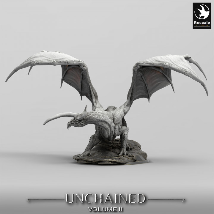 3D Printable War Dragon Stand by Rescale Miniatures