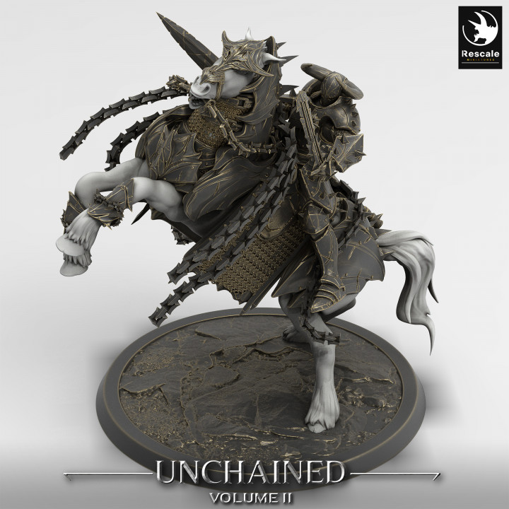 3D Printable Unchained Horse Rears Up by Rescale Miniatures