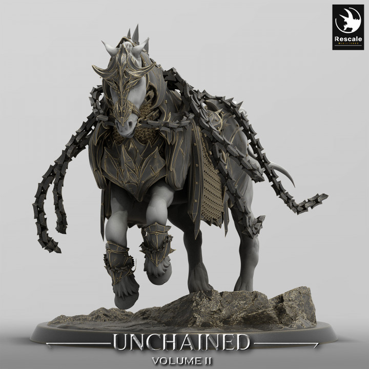 3D Printable Unchained Horse Run by Rescale Miniatures