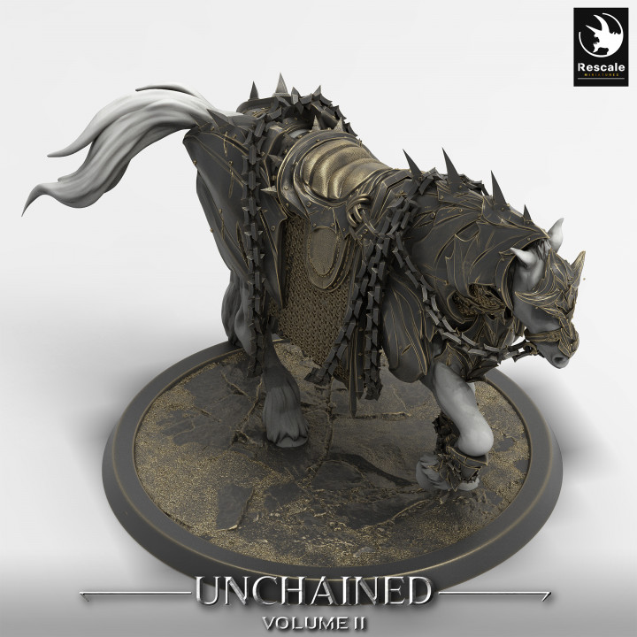 3D Printable Unchained Horse Walk by Rescale Miniatures