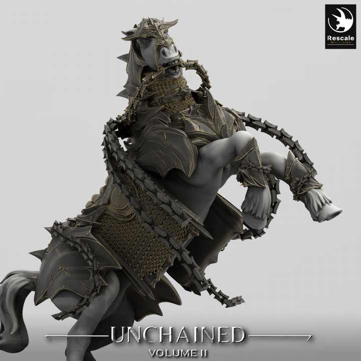 3D Printable Unchained Horse Rears Up High by Rescale Miniatures