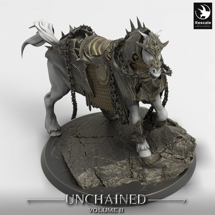3D Printable Unchained Horse Stand by Rescale Miniatures