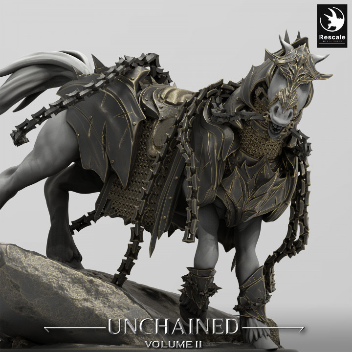 3D Printable Unchained Horse Rock by Rescale Miniatures