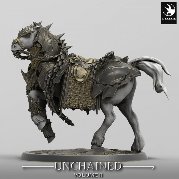 3D Printable Pack Unchained Horses by Rescale Miniatures