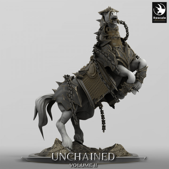3D Printable Pack Unchained Horses by Rescale Miniatures