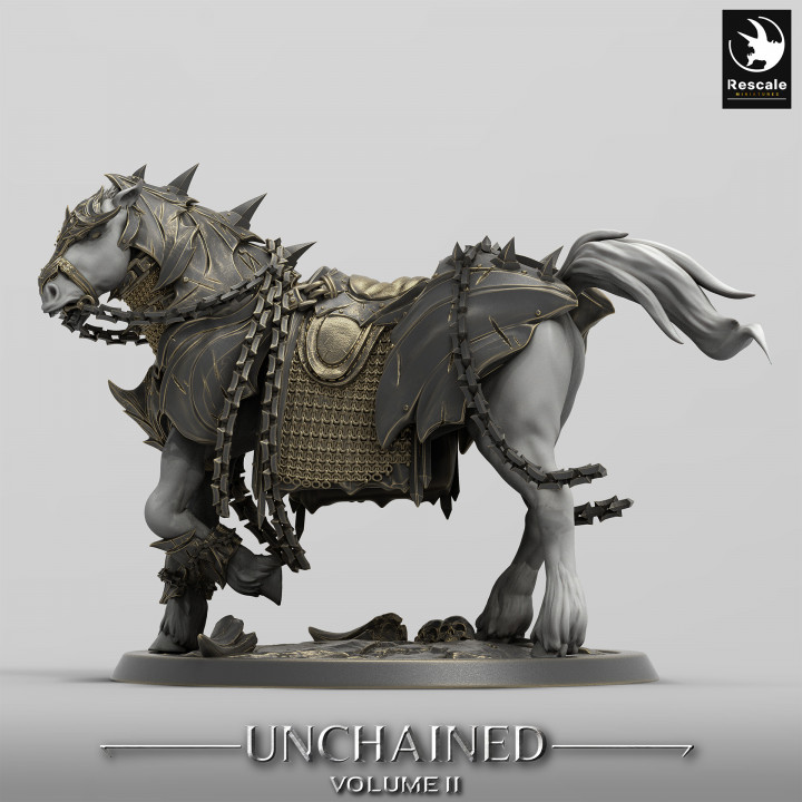 3D Printable Pack Unchained Horses by Rescale Miniatures