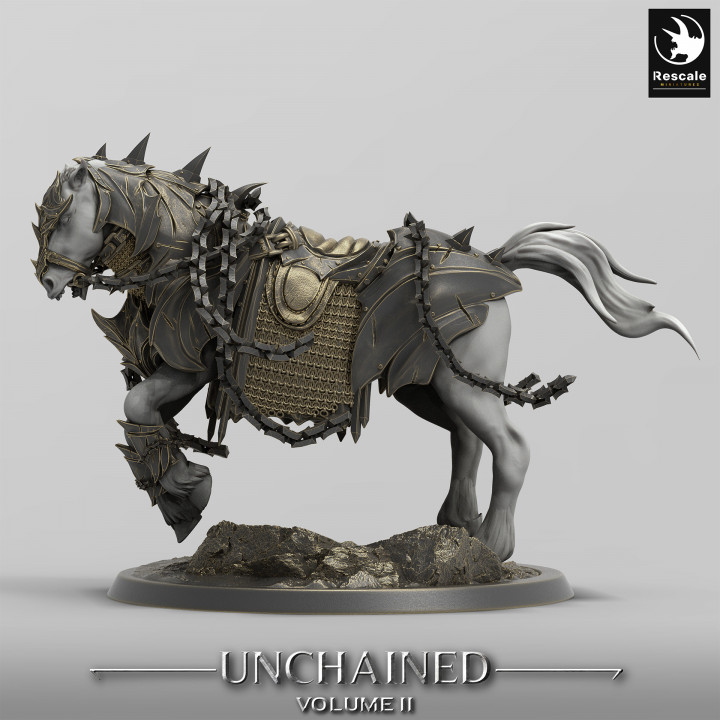 3D Printable Pack Unchained Horses by Rescale Miniatures