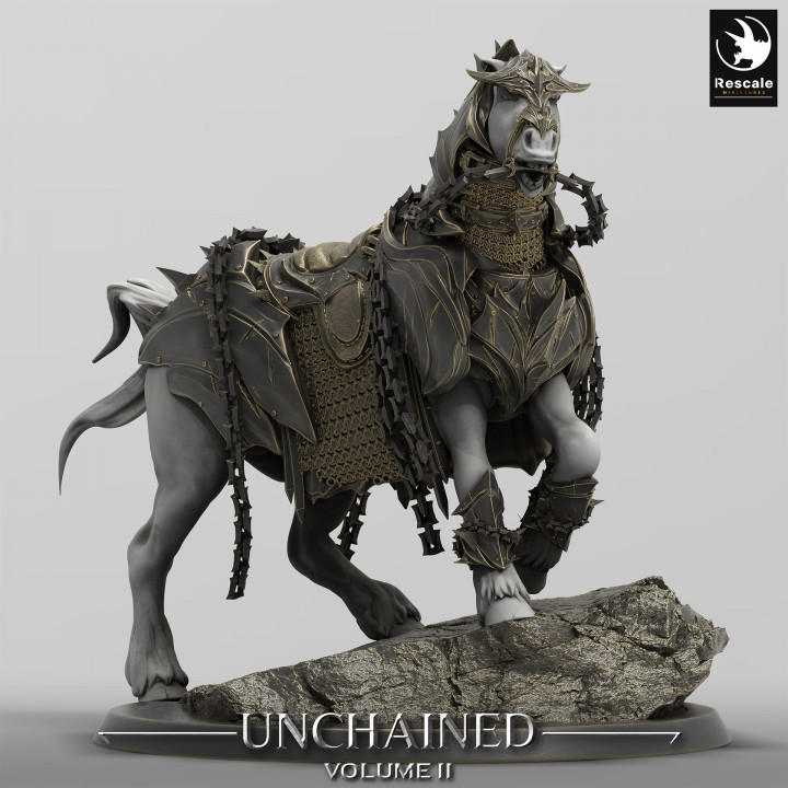3D Printable Pack Unchained Horses by Rescale Miniatures