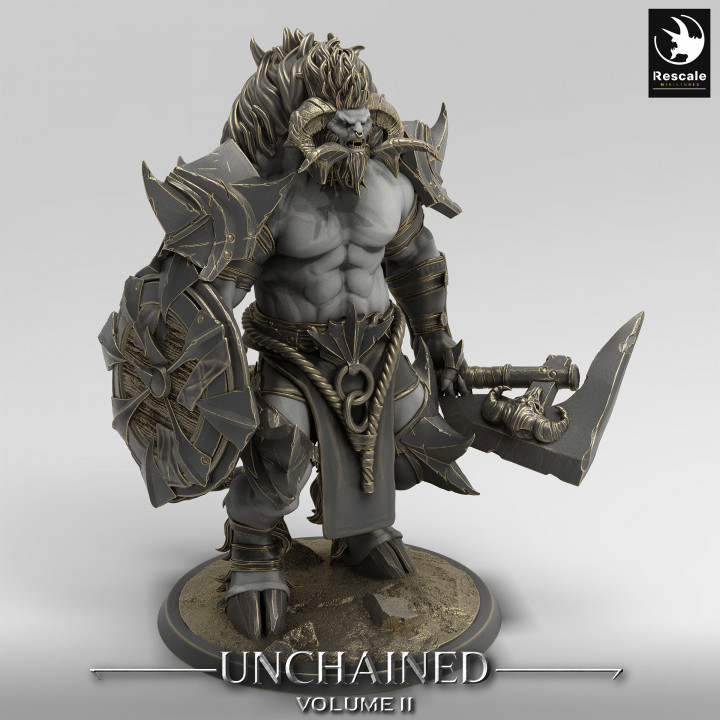 3D Printable Minotaur Stand by Rescale Miniatures
