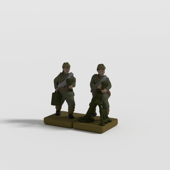 3D Printable WW2 Russian Infantry SWA 15mm Scale by Andy at MeepleForge