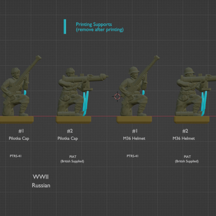 3D Printable WW2 Russian Infantry SWA 15mm Scale by Andy at MeepleForge