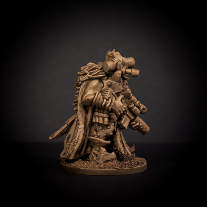 3D Printable Ash Wastes Nomad Guard 1 by Knucklebones Miniatures