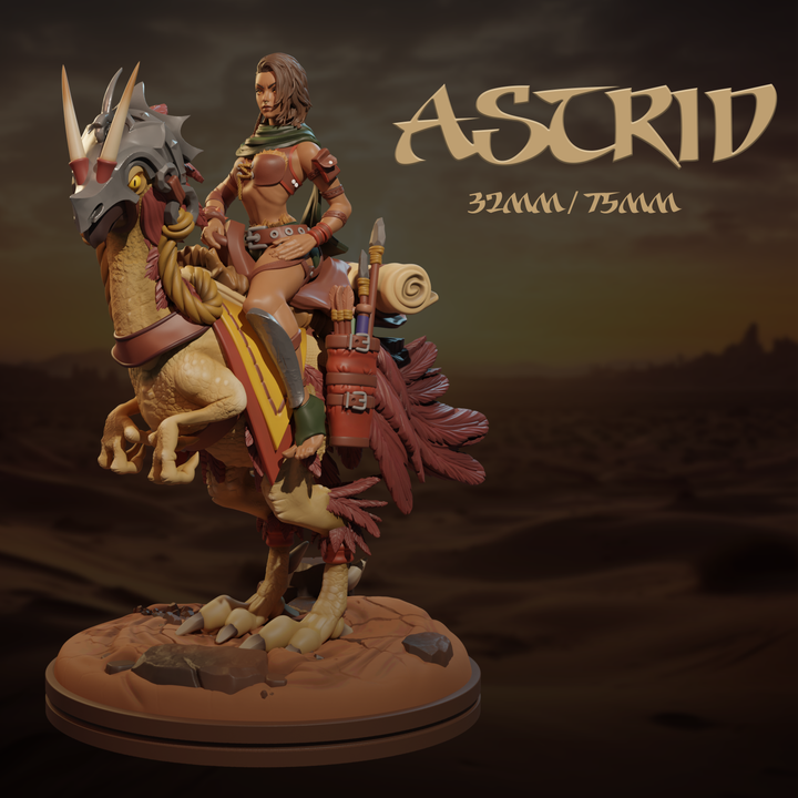 3D Printable Astrid 32mm and 75mm by Dungeons & Maidens
