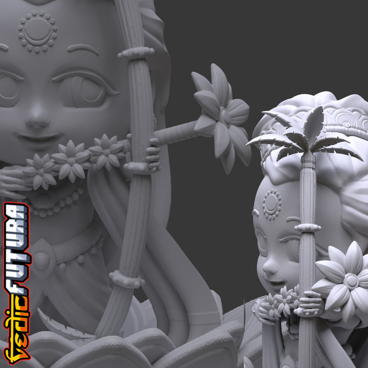 3D Printable Chibi Kama Dev, God of Love with his Parrot by VedicFutura