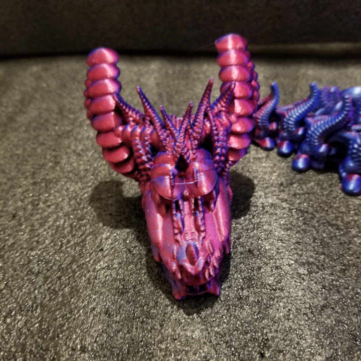 3D Printable Shakaworld3D Curved Horn Dragon by Shakaworld3D