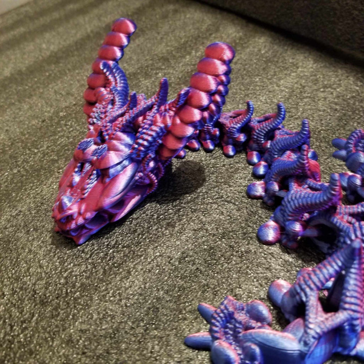 3D Printable Shakaworld3D Curved Horn Dragon by Shakaworld3D