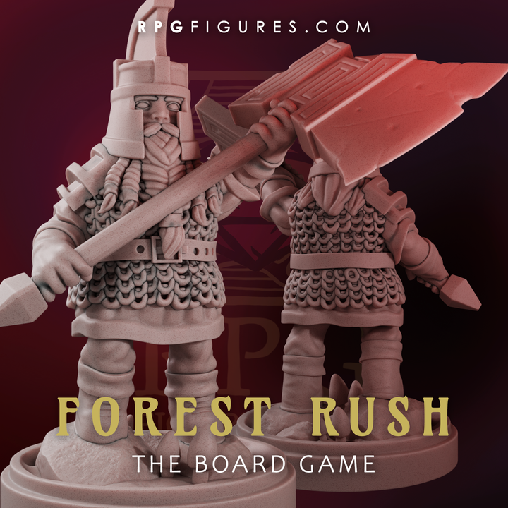 3D Printable Forest Rush - Dwarf Bjorn by RPG Figures