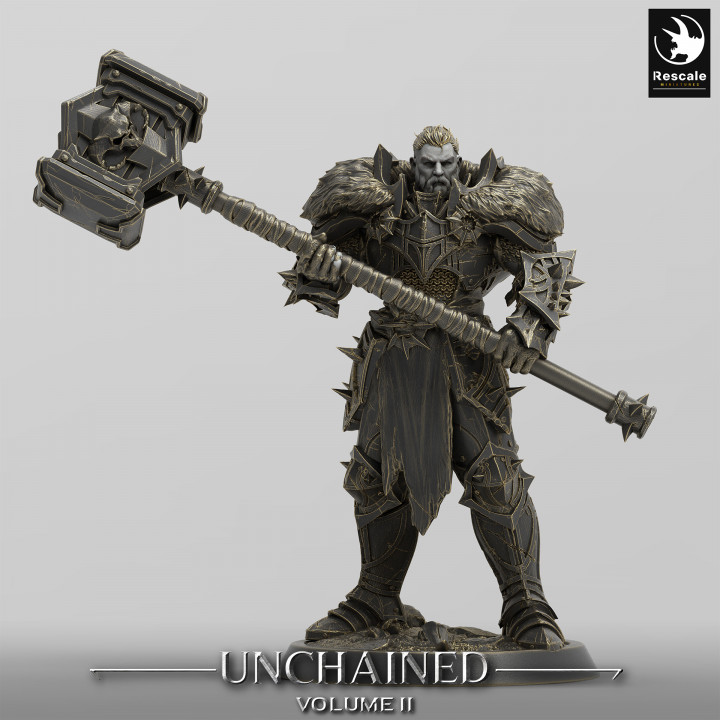 3D Printable Unchained Commander Strong by Rescale Miniatures