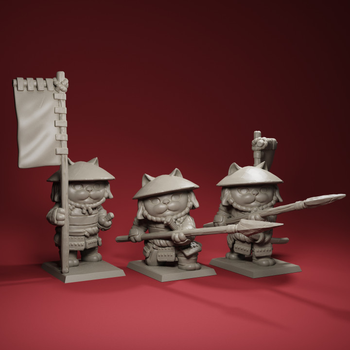 3D Printable CAT SAMURAI 002 by Art of V